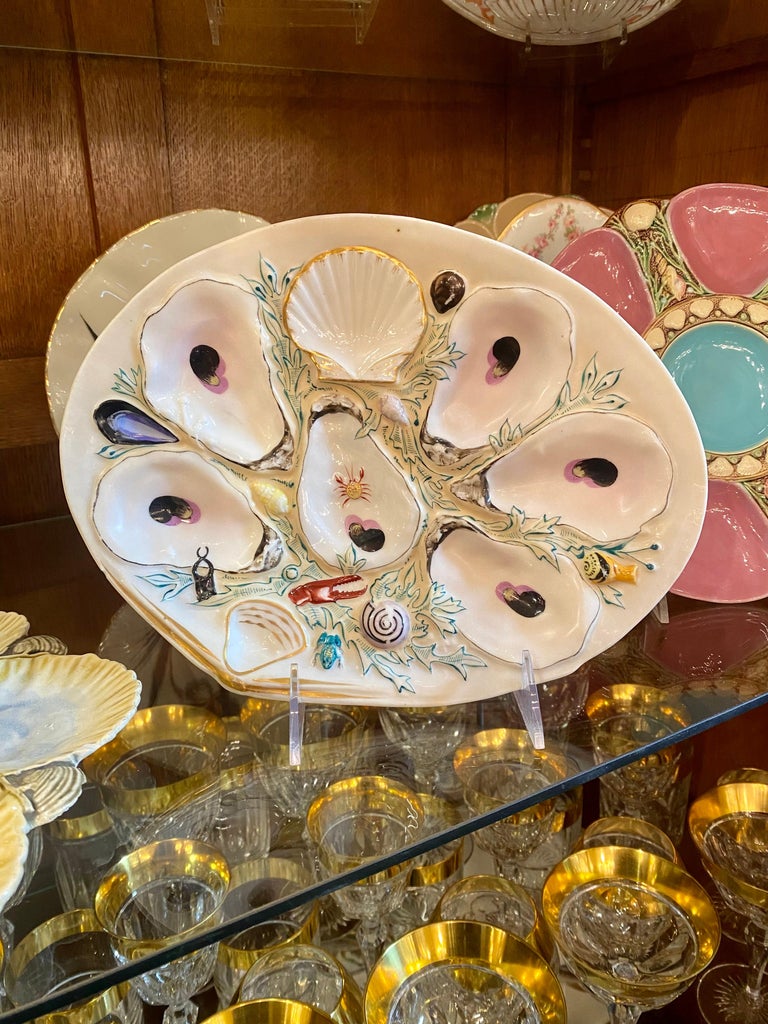 Antique American "Union Porcelain Works" Sea Life Porcelain Oyster ...
