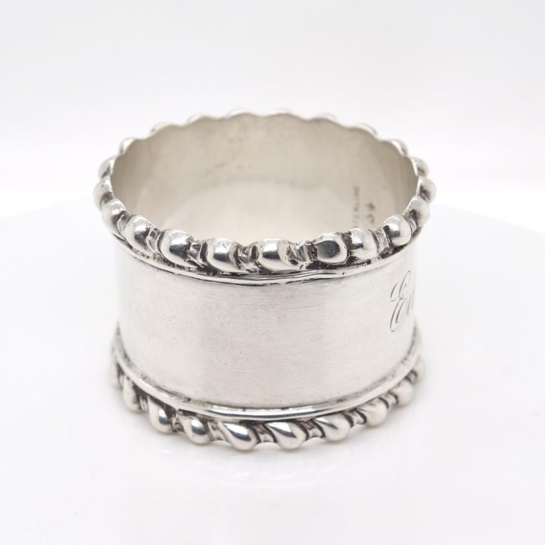 Antique American Victorian Period Sterling Silver Napkin Ring engraved ...