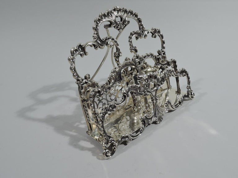 Antique American Victorian Rococo Sterling Silver Letter Rack For Sale ...
