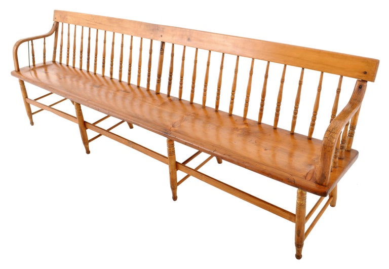 Antique American Windsor Pine and Maple Spindle Back Colonial Deacon's ...