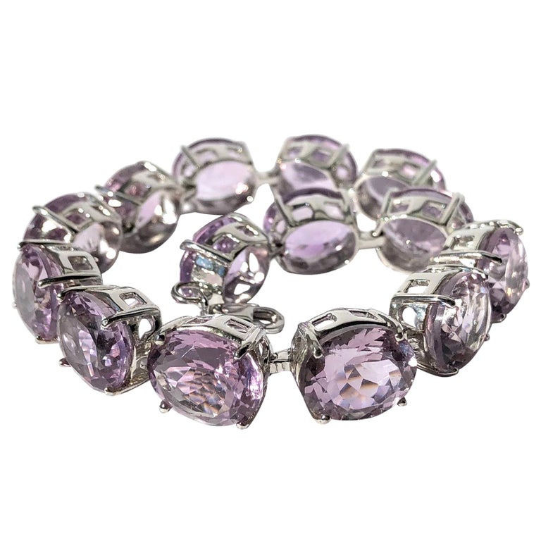 Amethyst and Silver Bracelet at 1stDibs