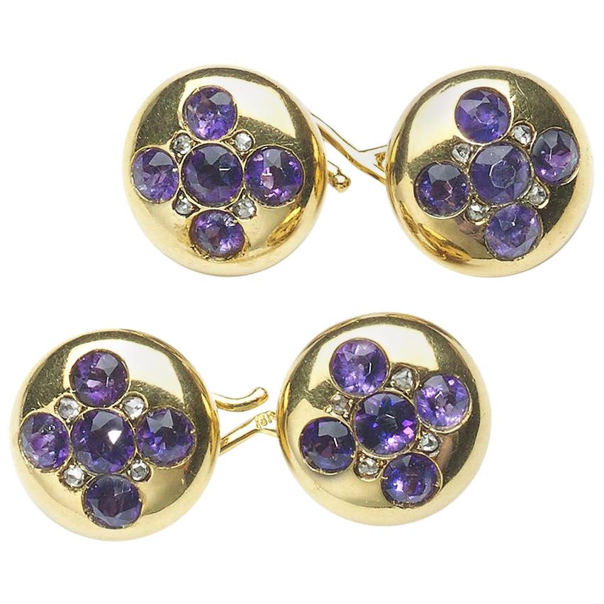 Antique Siberian Amethyst Russian Gold Cufflinks at 1stDibs | russian ...