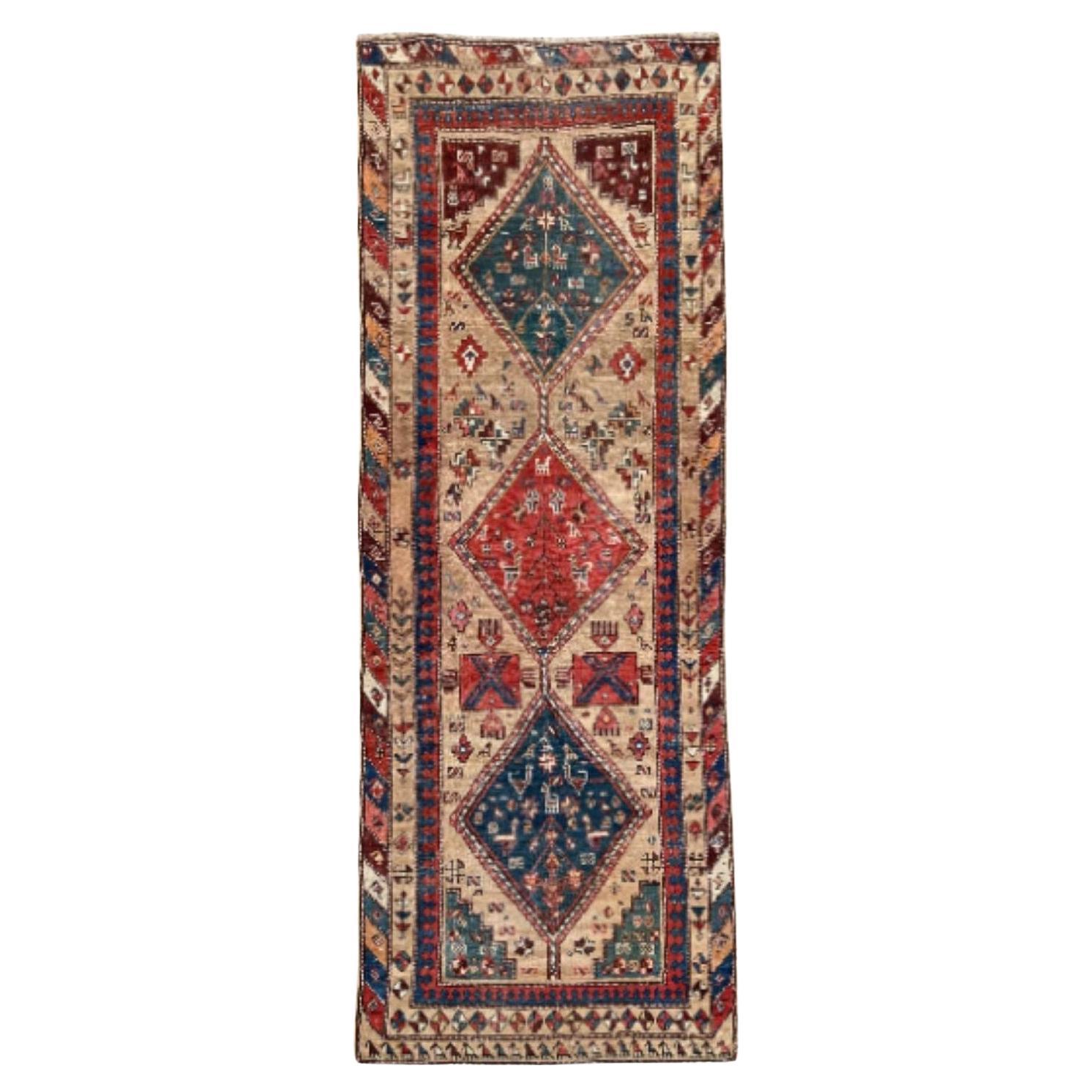 Vintage Turkish Geometric Anatolian Runner For Sale at 1stDibs