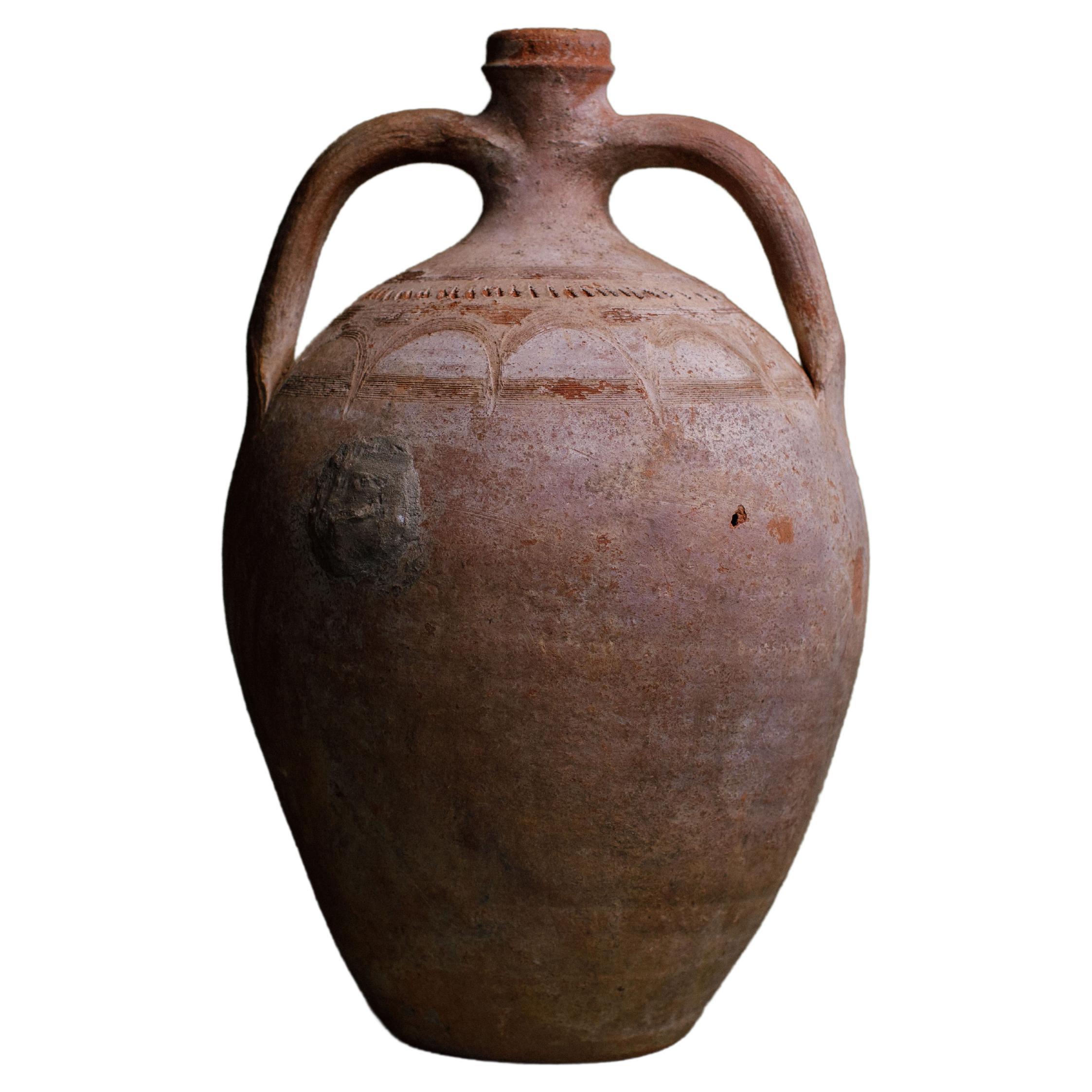 Antique Cappadocia Clay Pot from Turkey – Handcrafted Anatolian Vessel ...