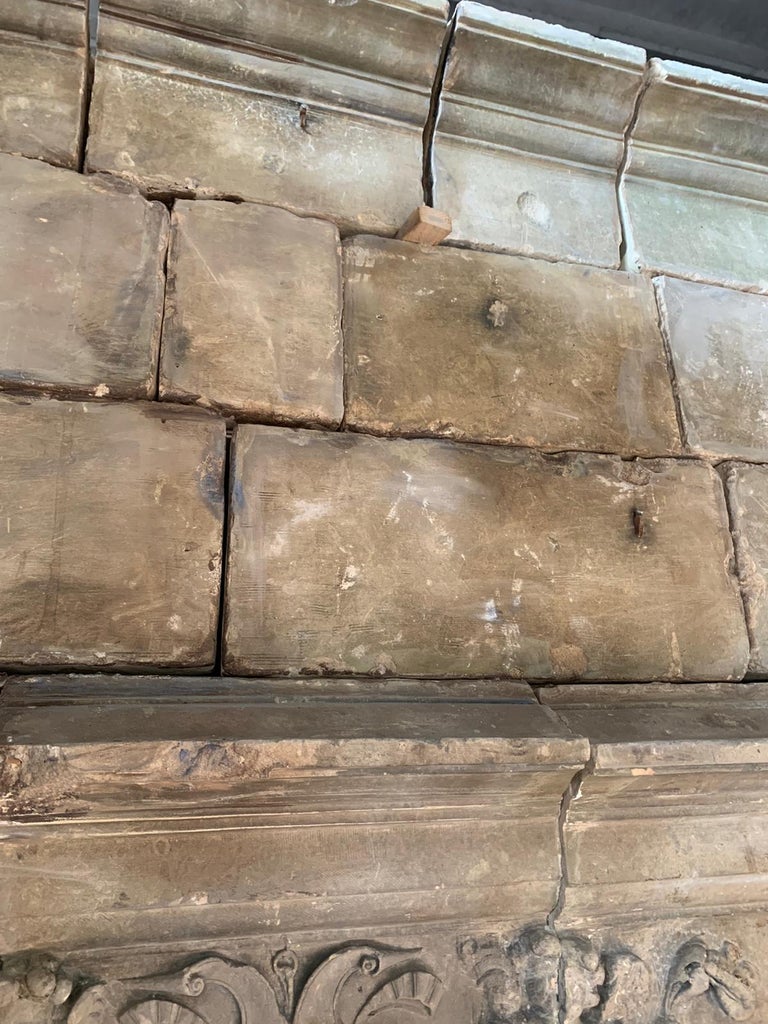 Antique and Important, Large Fireplace in Burgundy Stone, 16th Century ...