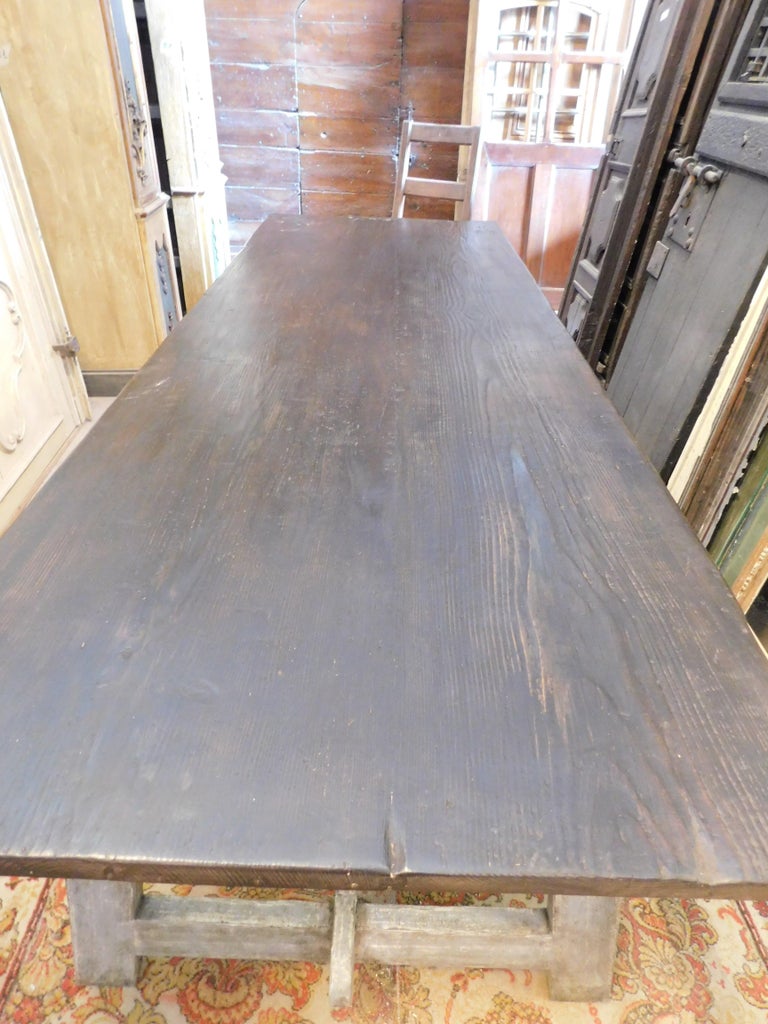Antique and Large Rectangular Table, Lacquered Rustic, Late '800 Italy ...