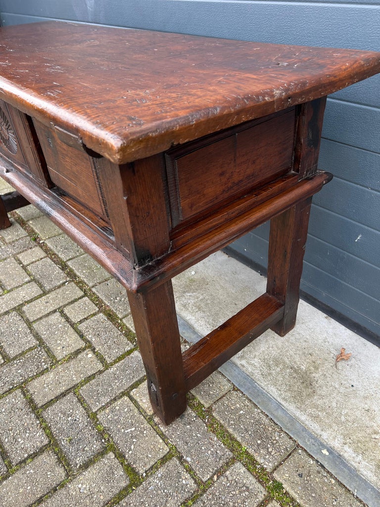 Antique and Rustic Mid 1700s Carved Chestnut Spanish Countryside ...