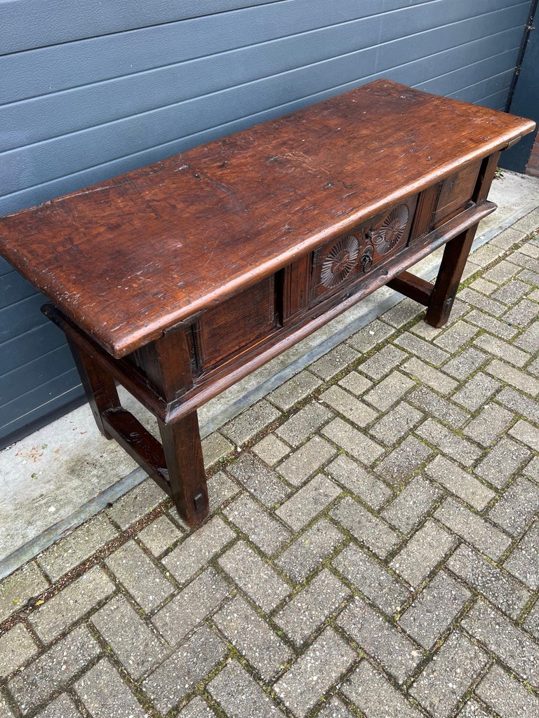 Antique and Rustic Mid 1700s Carved Chestnut Spanish Countryside ...