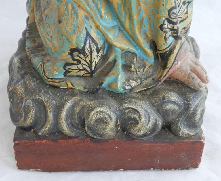Antique Angel Plaster Statue France 19th Century For Sale at 1stDibs