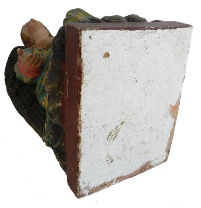 Antique Angel Plaster Statue France 19th Century For Sale at 1stDibs
