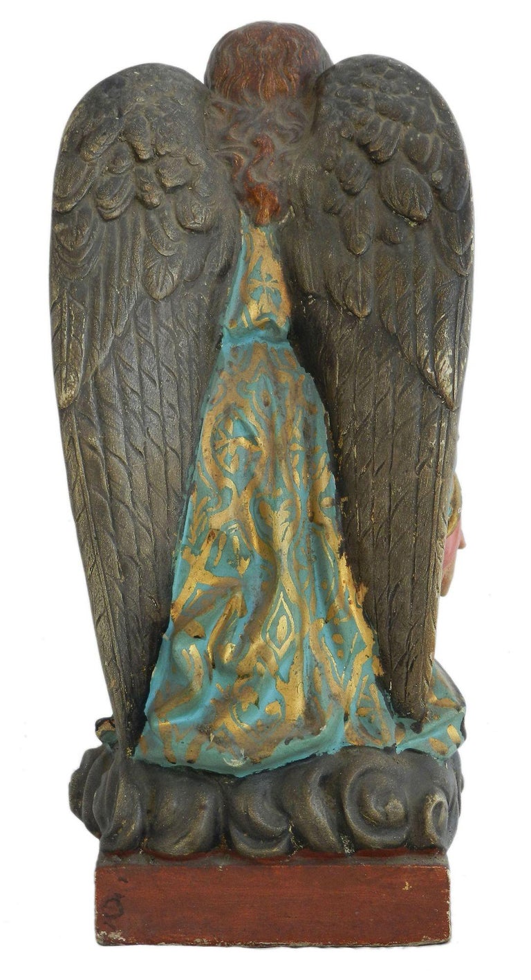 Antique Angel Plaster Statue France 19th Century For Sale at 1stDibs