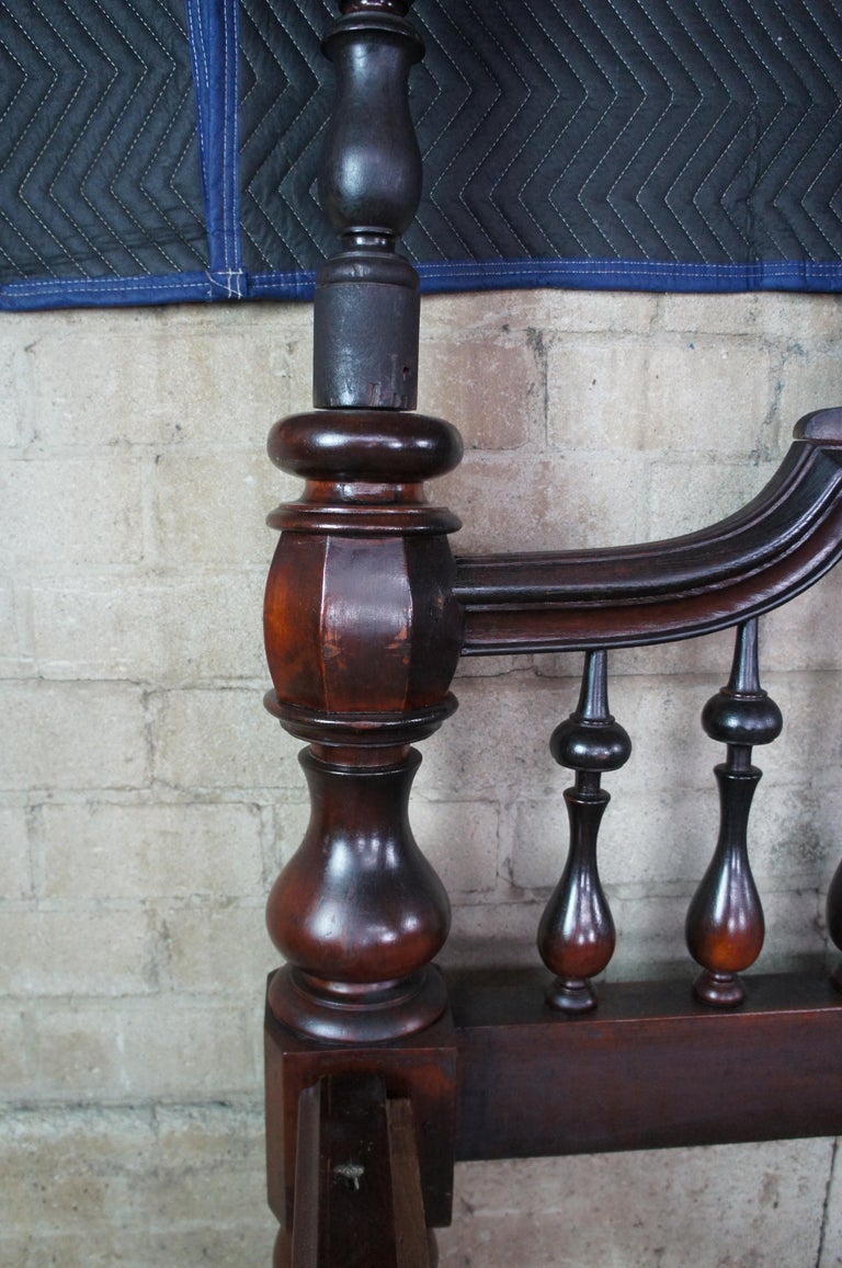 Antique Anglo Indian Colonial Raj Mahogany Carved Officers 4 Poster ...