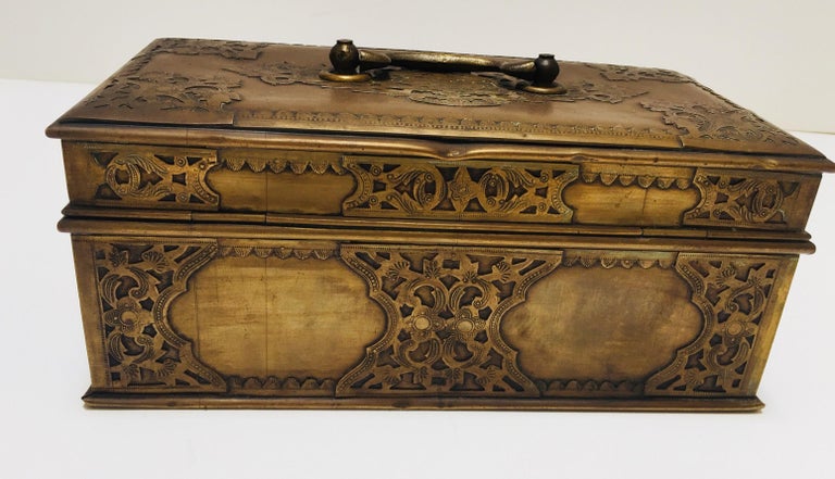 Antique Anglo Indian Georgian Brass Desk Box at 1stDibs