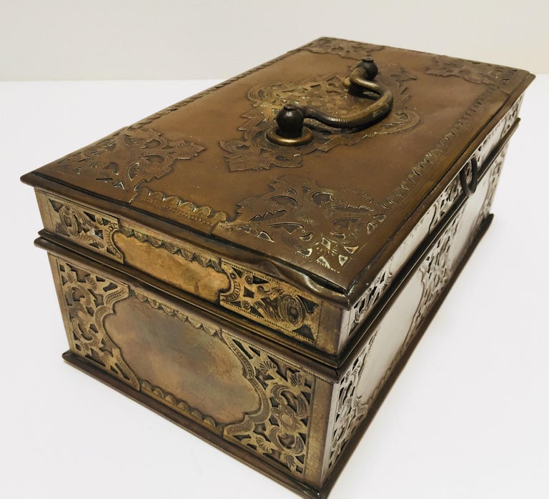 Antique Anglo Indian Georgian Brass Desk Box at 1stDibs