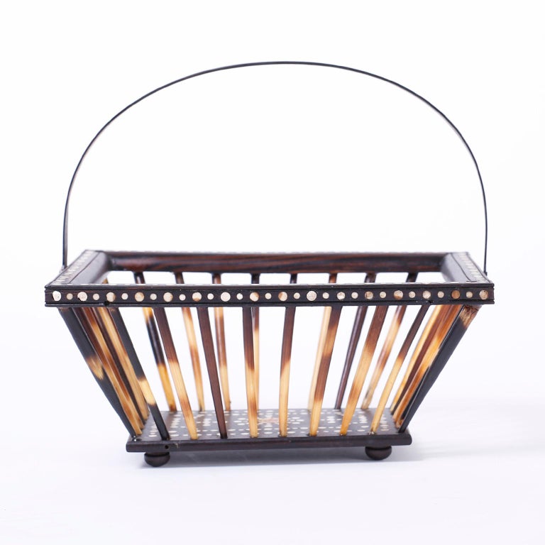 Antique Anglo Indian Quill Basket at 1stDibs