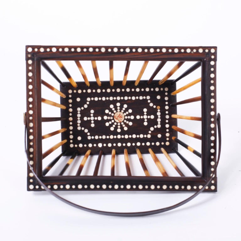 Antique Anglo Indian Quill Basket at 1stDibs