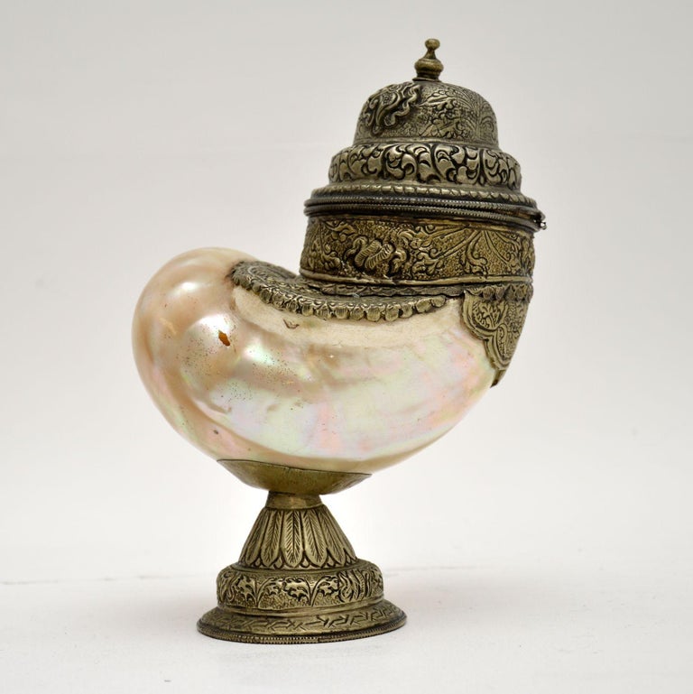 Antique Anglo Indian Silver Mounted Nautilus Shell Cup For Sale at ...