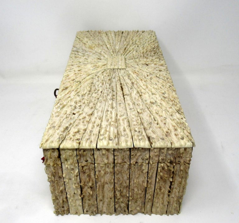 Antique Anglo Indian Vizagapatam Stag Antler Horn Sandalwood Document ...