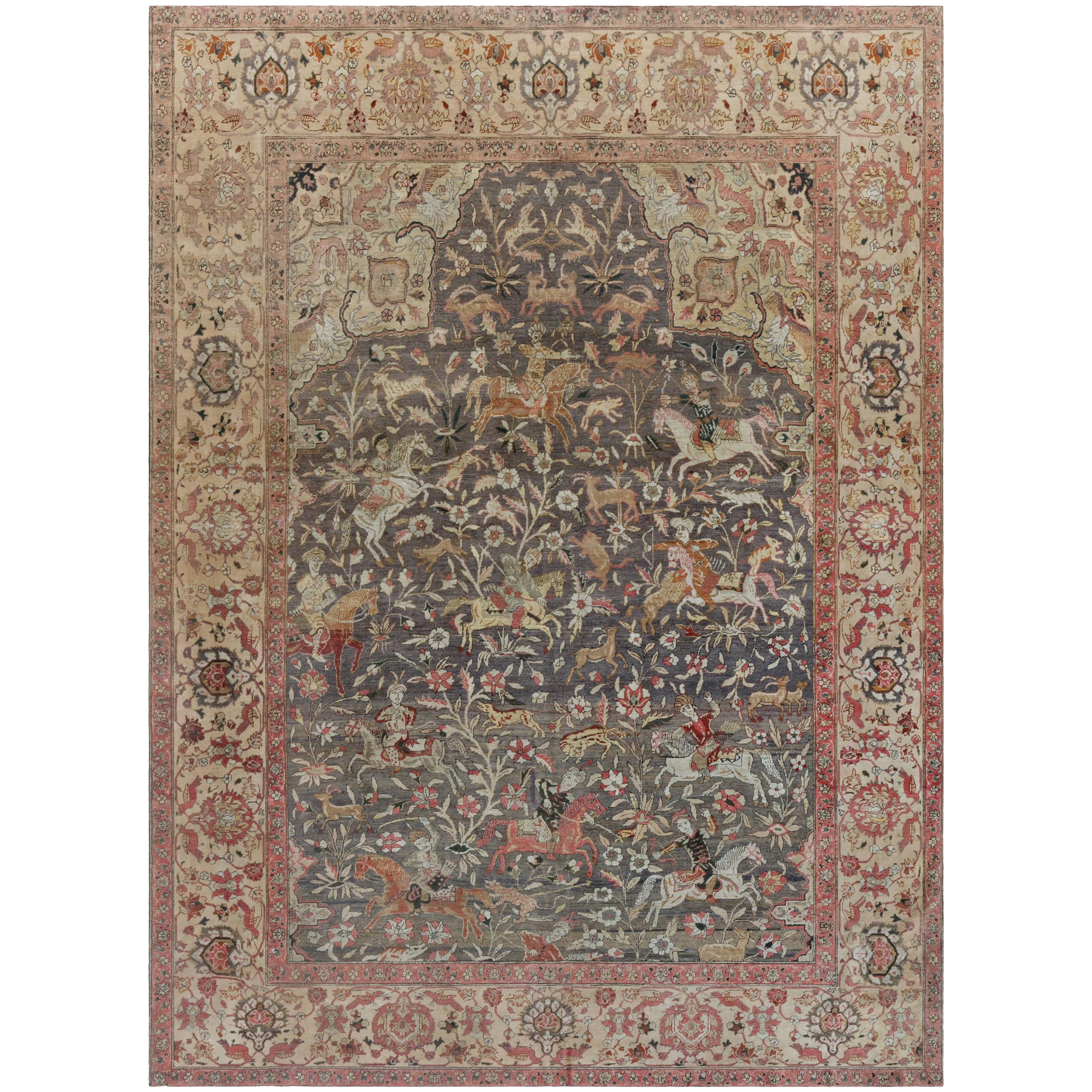 Antique Turkish Silk Hereke Rug at 1stDibs