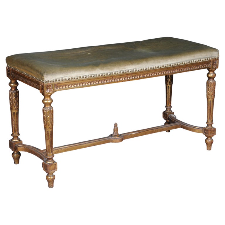 Antique Antique Bench, Louis XVI, Gold, Beech, Around 1880 For Sale at ...