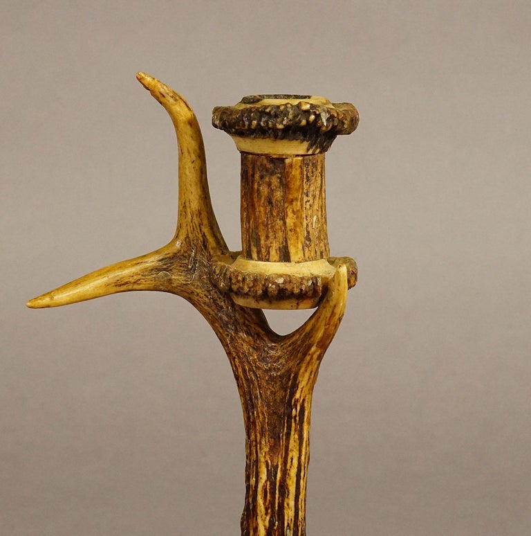 Antique Antler Candle Holder with Deer Horns, Germany Around 1900 For ...