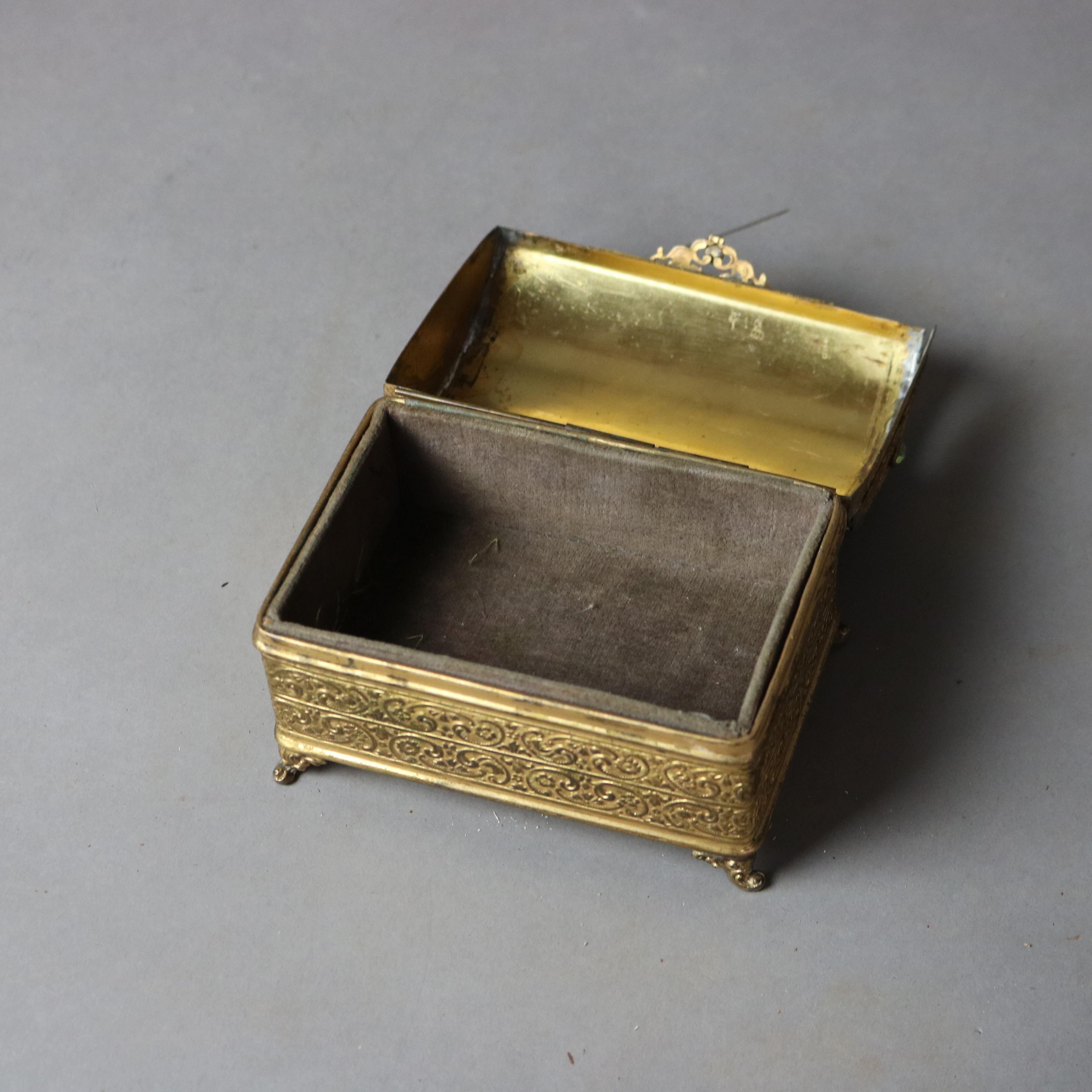 Antique Apollo Studio Jeweled and Footed Gilt Metal Box C1910 For Sale ...