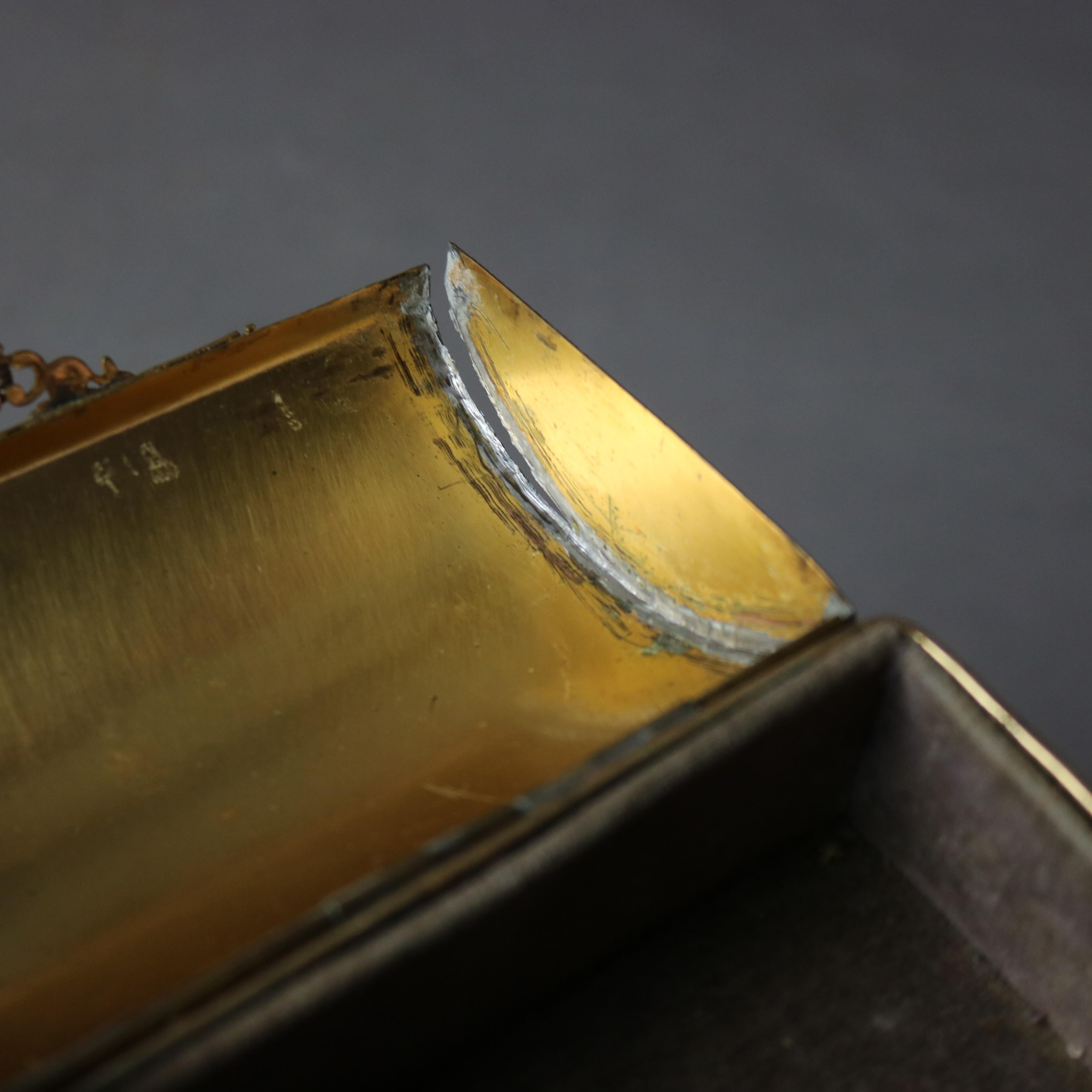 Antique Apollo Studio Jeweled and Footed Gilt Metal Box C1910 For Sale ...