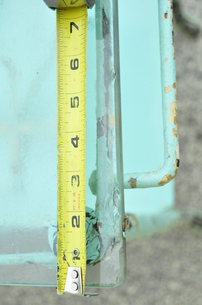 Antique Aqua Blue Distress Paint Metal Glass 2 Tier Medical Dental Cart ...