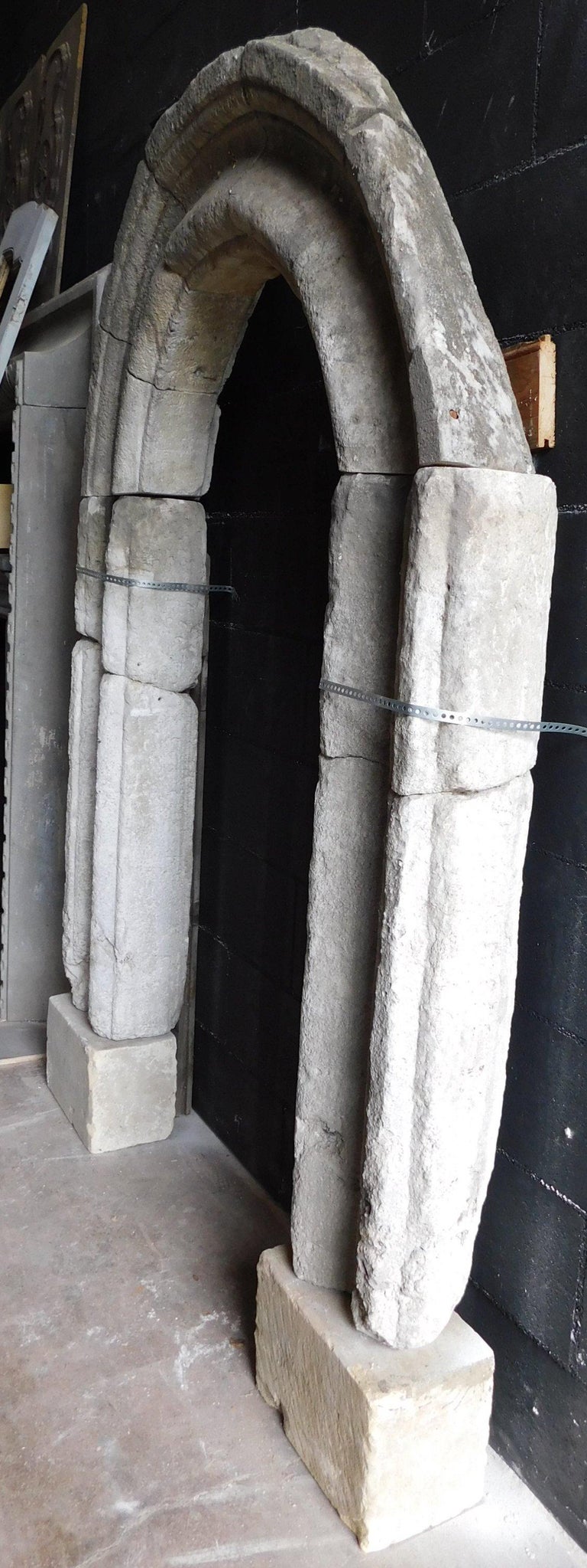 Antique Arched Portal / Window Frame in Grey Stone, 17th Century, Italy ...