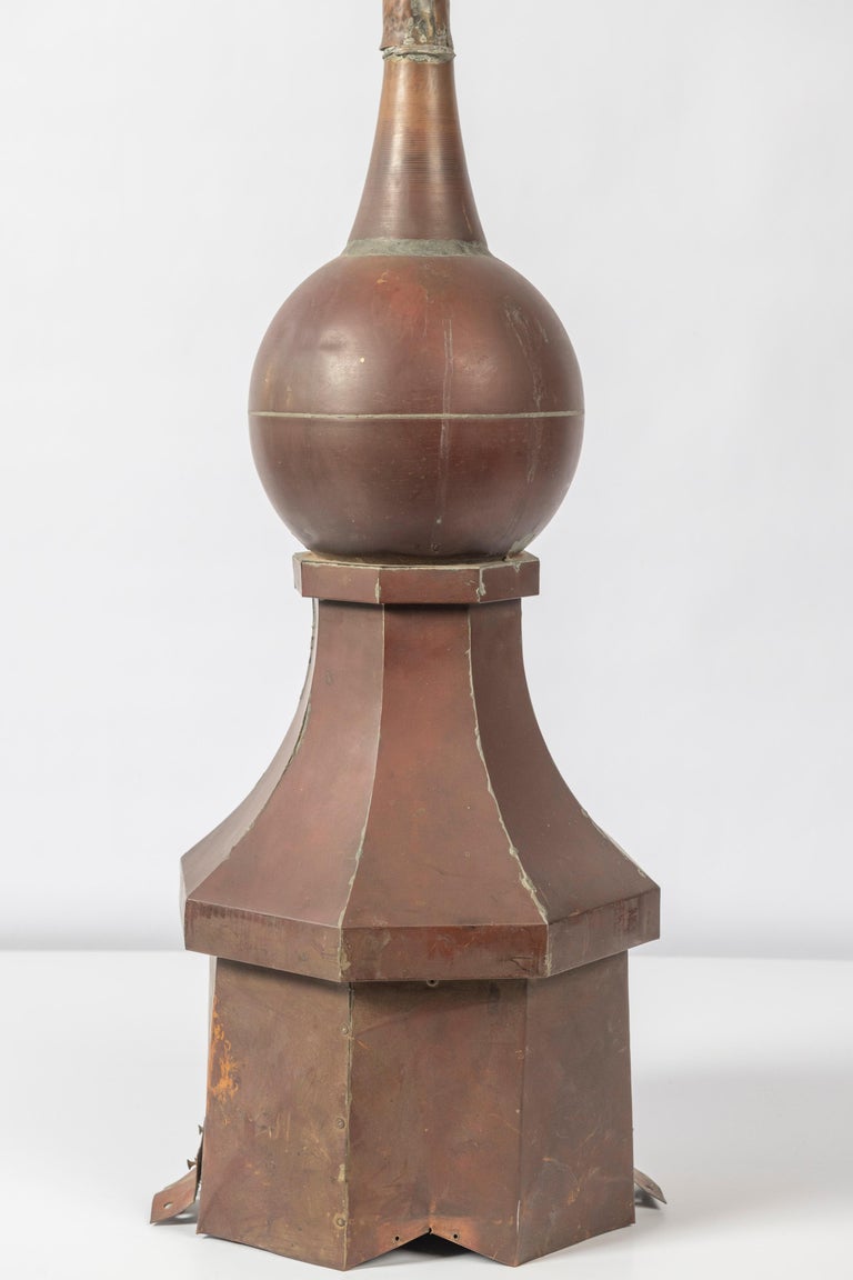 Antique Architectural Copper Spire with Hexagonal Base For Sale at 1stDibs