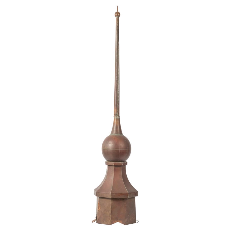 Antique Architectural Copper Spire with Hexagonal Base For Sale at 1stDibs