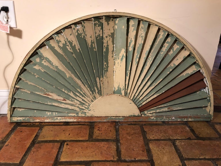 Antique Architectural Demilune Sunburst Window Fragment at 1stDibs