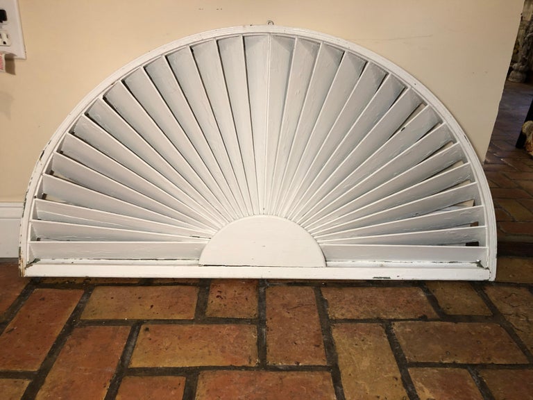 Antique Architectural Demilune Sunburst Window Fragment at 1stDibs