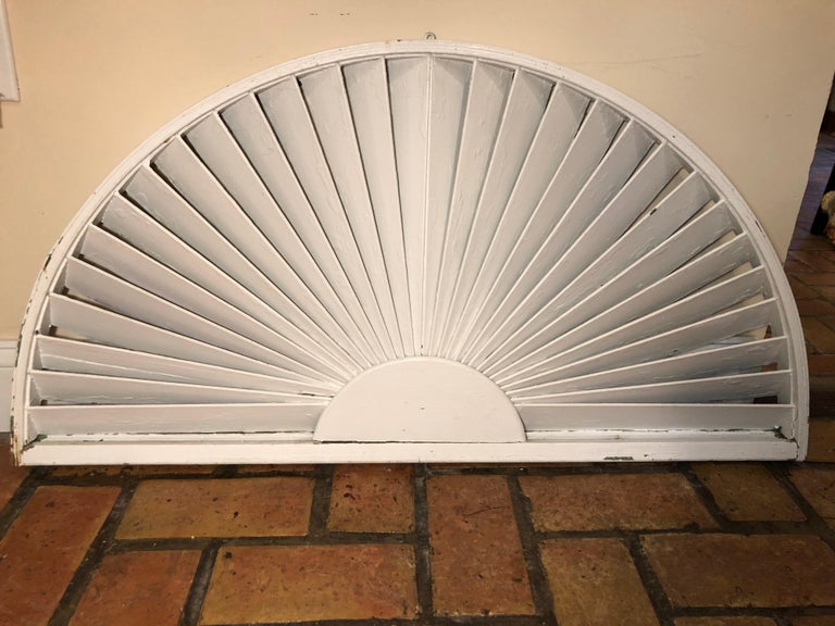 Antique Architectural Demilune Sunburst Window Fragment at 1stDibs
