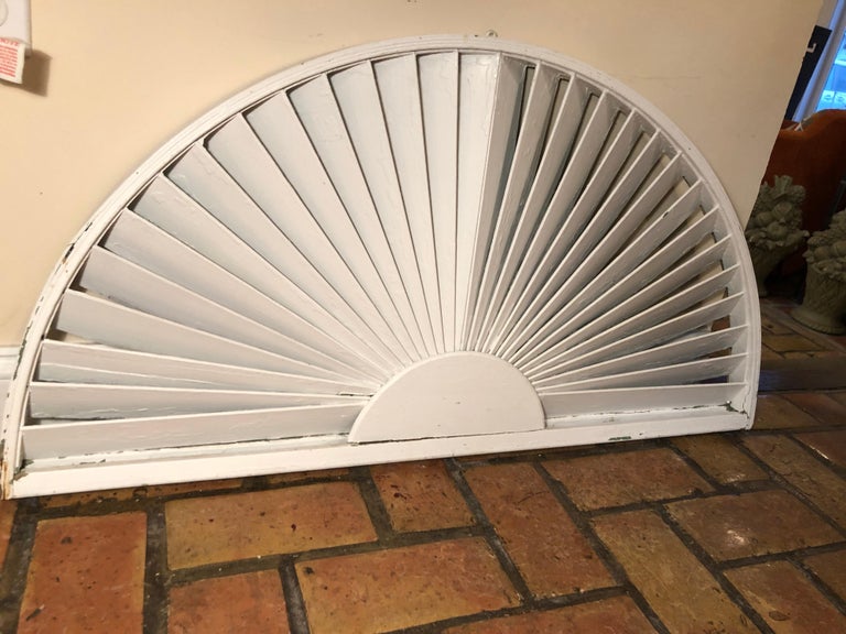 Antique Architectural Demilune Sunburst Window Fragment at 1stDibs