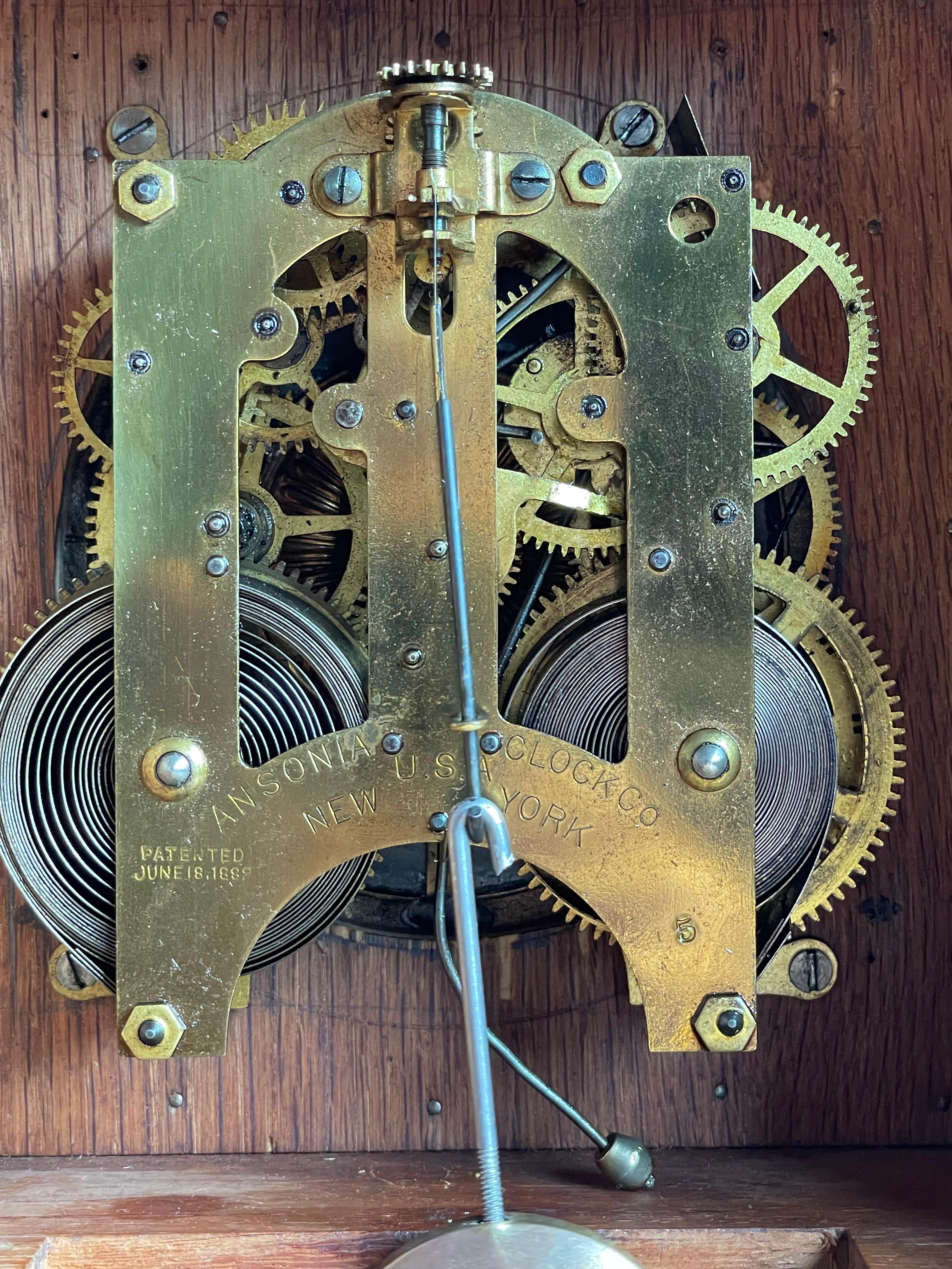 Antique Architectural Design Classical Revival Clock Set with American ...