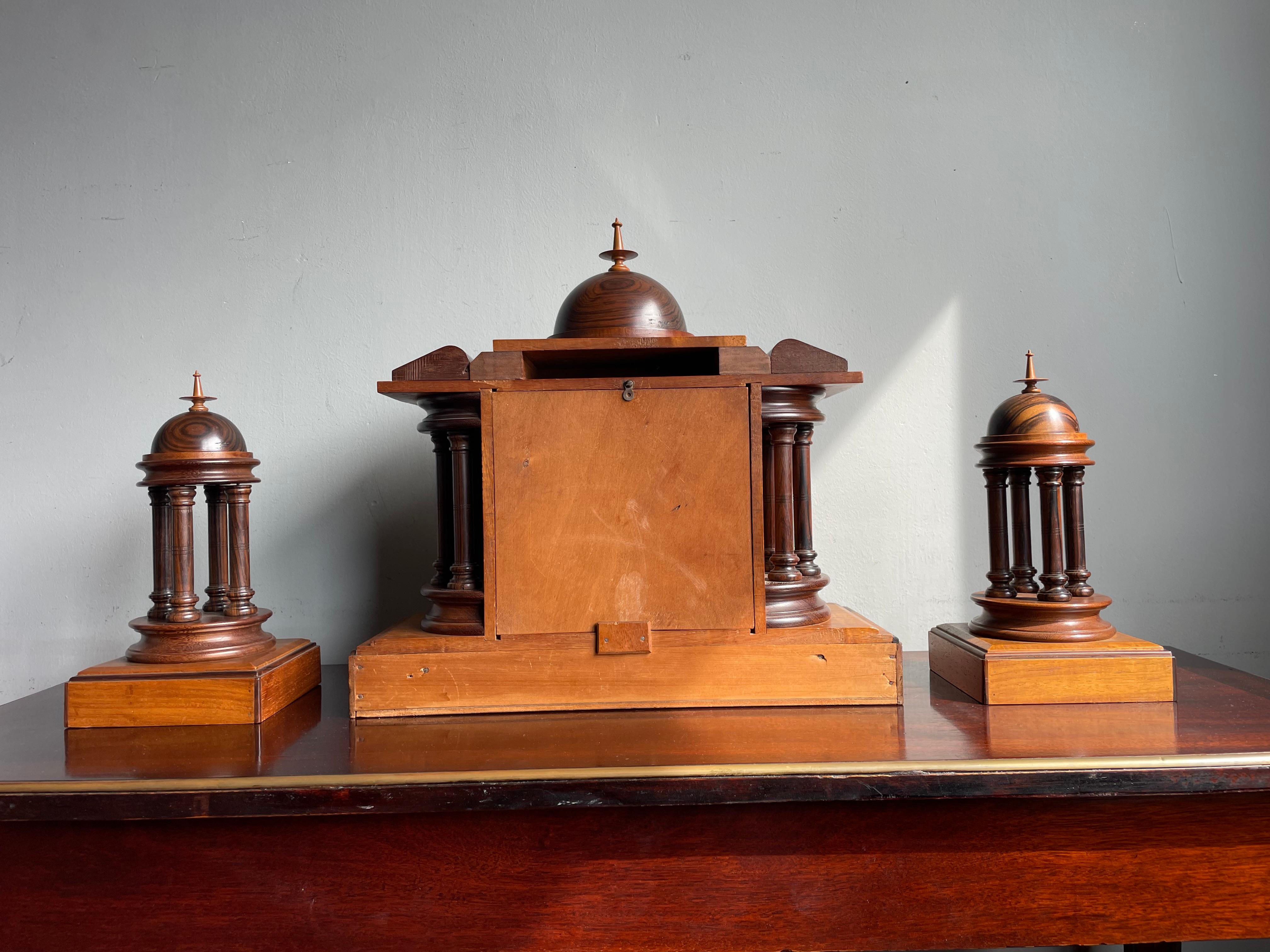 Antique Architectural Design Classical Revival Clock Set with American ...