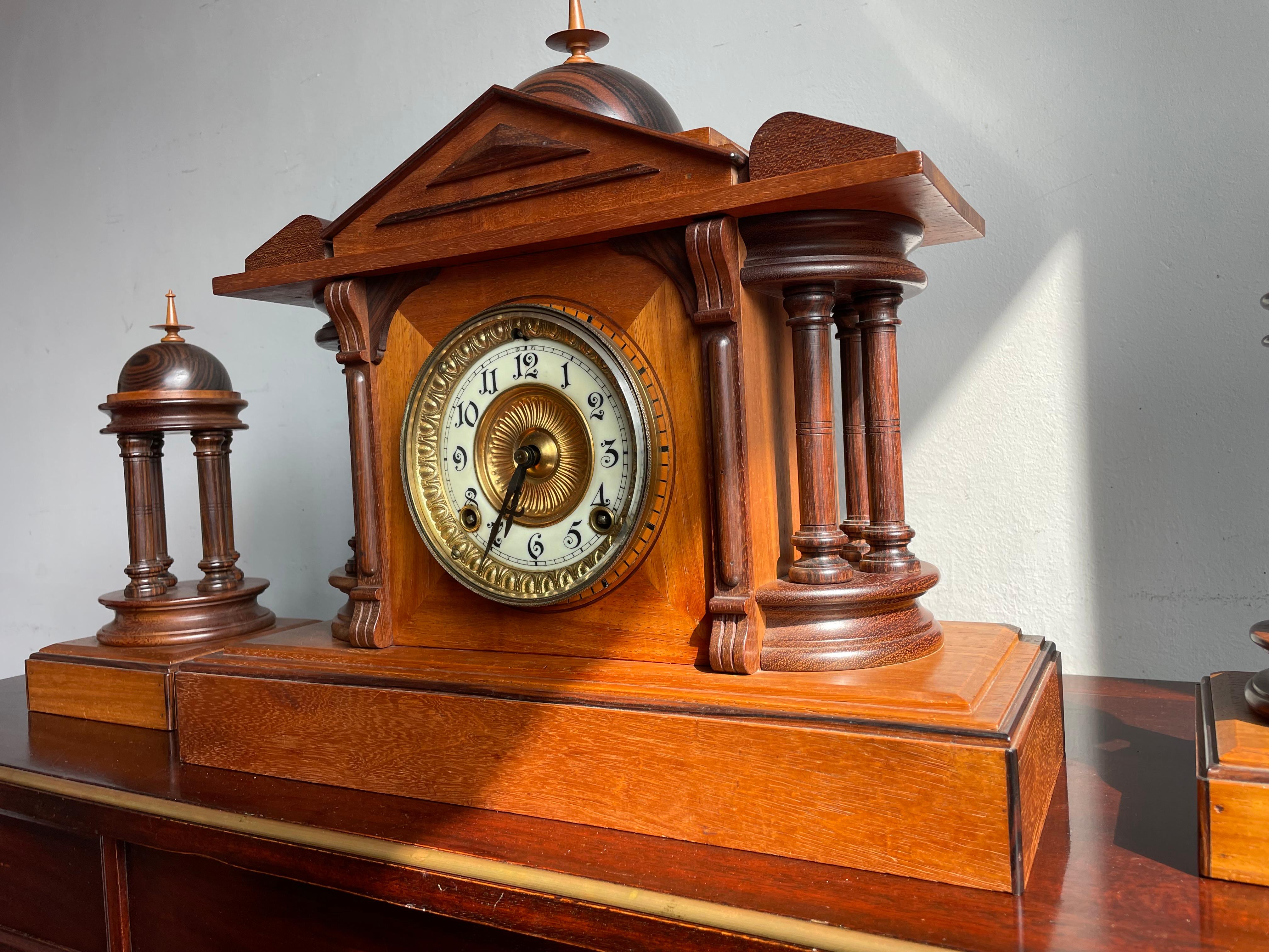 Antique Architectural Design Classical Revival Clock Set with American ...