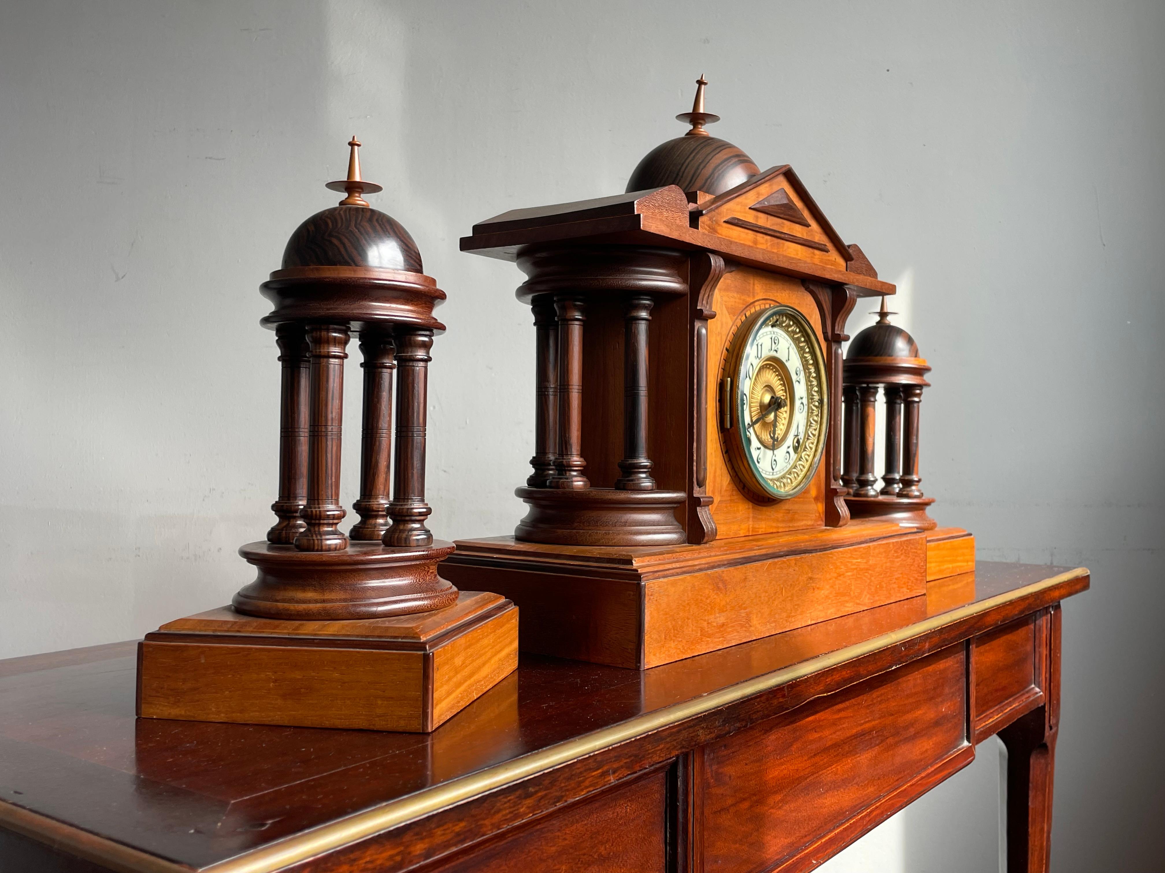 Antique Architectural Design Classical Revival Clock Set with American ...