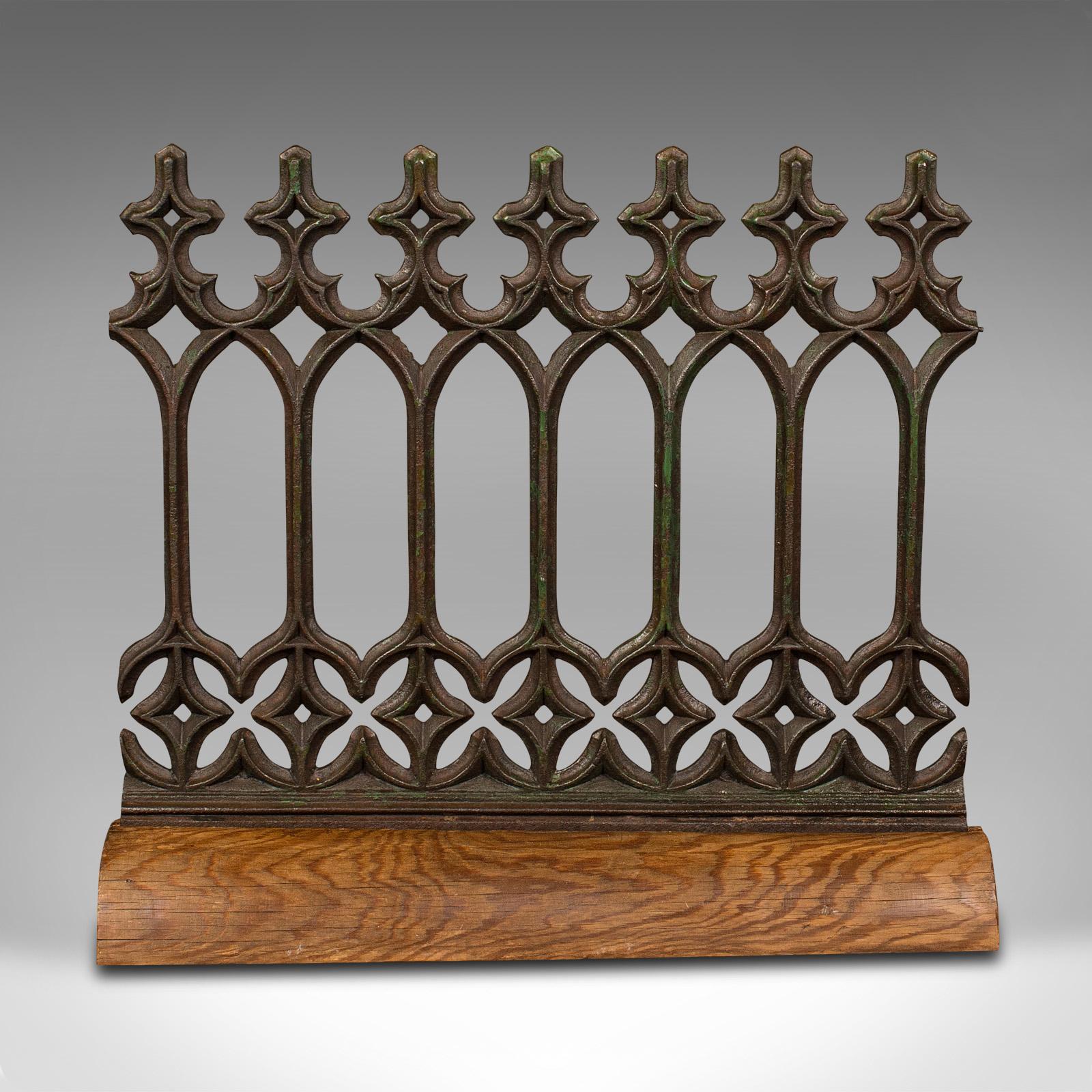 Antique Architectural Gothic Cast Iron Panel on Stand, English ...