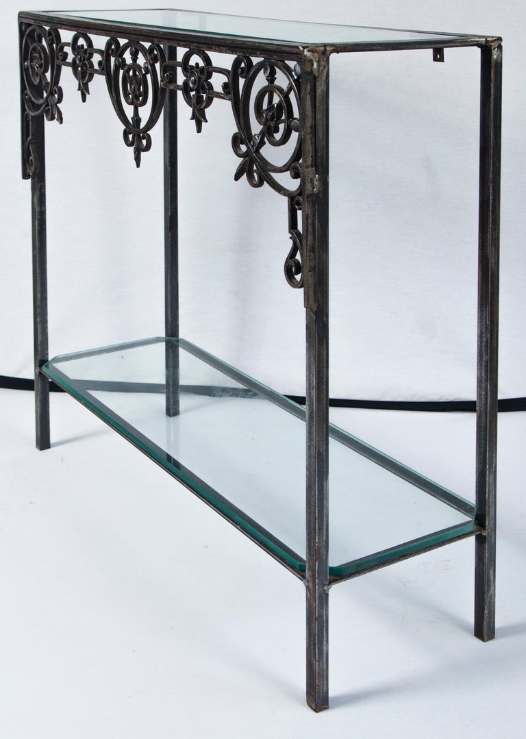 Antique Architectural Iron Custom Console Table, France For Sale at 1stDibs