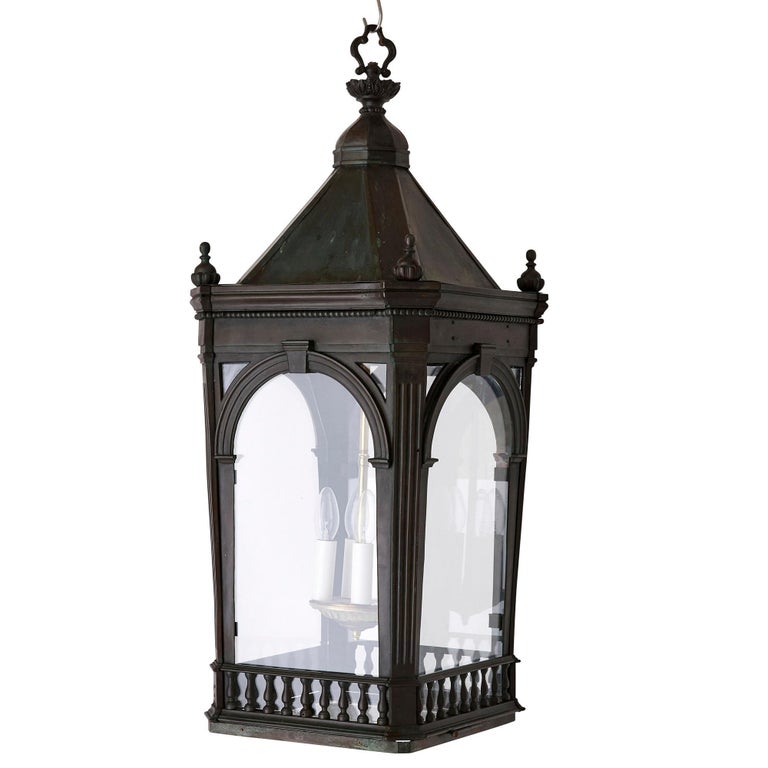 Antique Architectural Victorian Period Brass Four-Light Lantern For ...