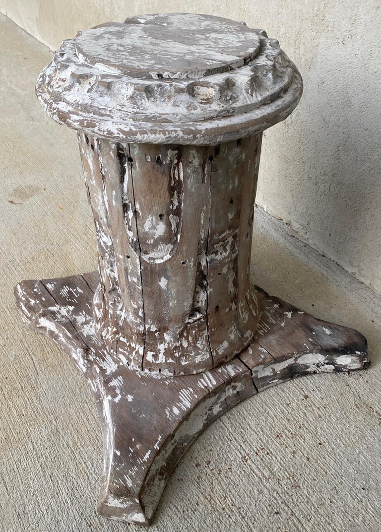 Antique Architectural Wood Pedestal Plinth, 2 Available For Sale at 1stDibs