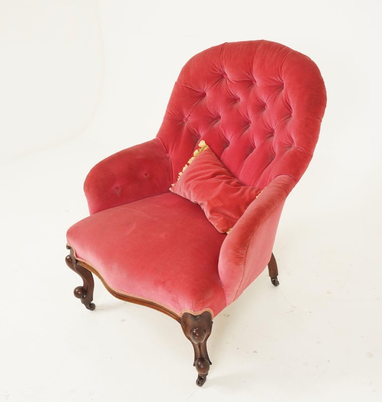 Antique Arm Chair, Victorian, Walnut Button Back, Scotland 1870, B2572 ...