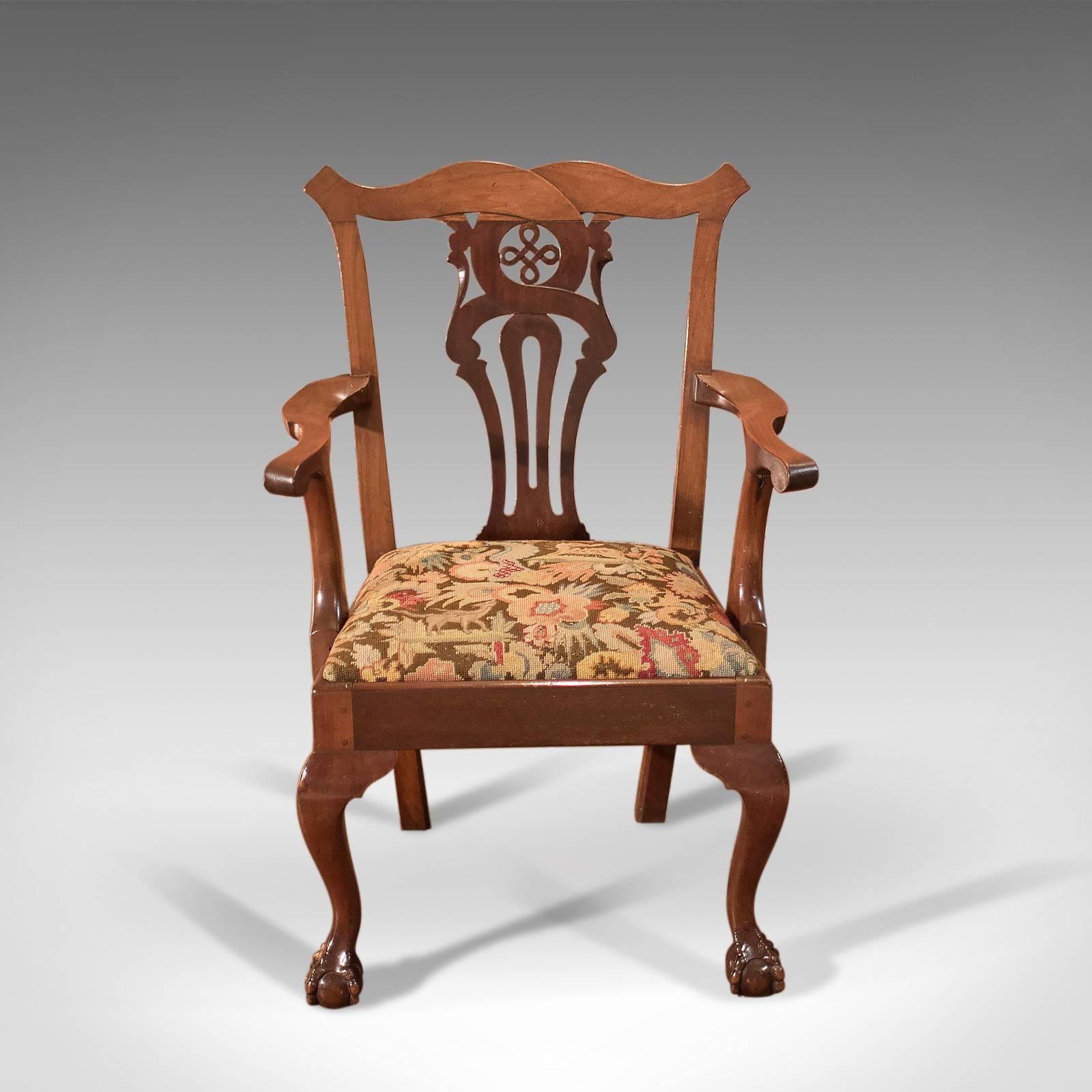 Antique Armchair, Victorian Chippendale Revival, circa 1880 at 1stDibs