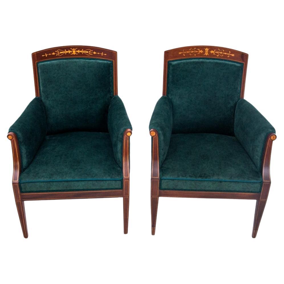 Antique armchairs, Northern Europe, 19th century. After renovation. at ...