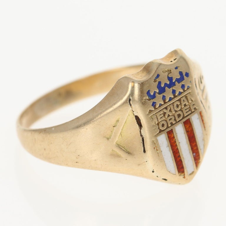 Antique Army Ring, 14 Karat Gold 1916 Mexican Border War US Military ...