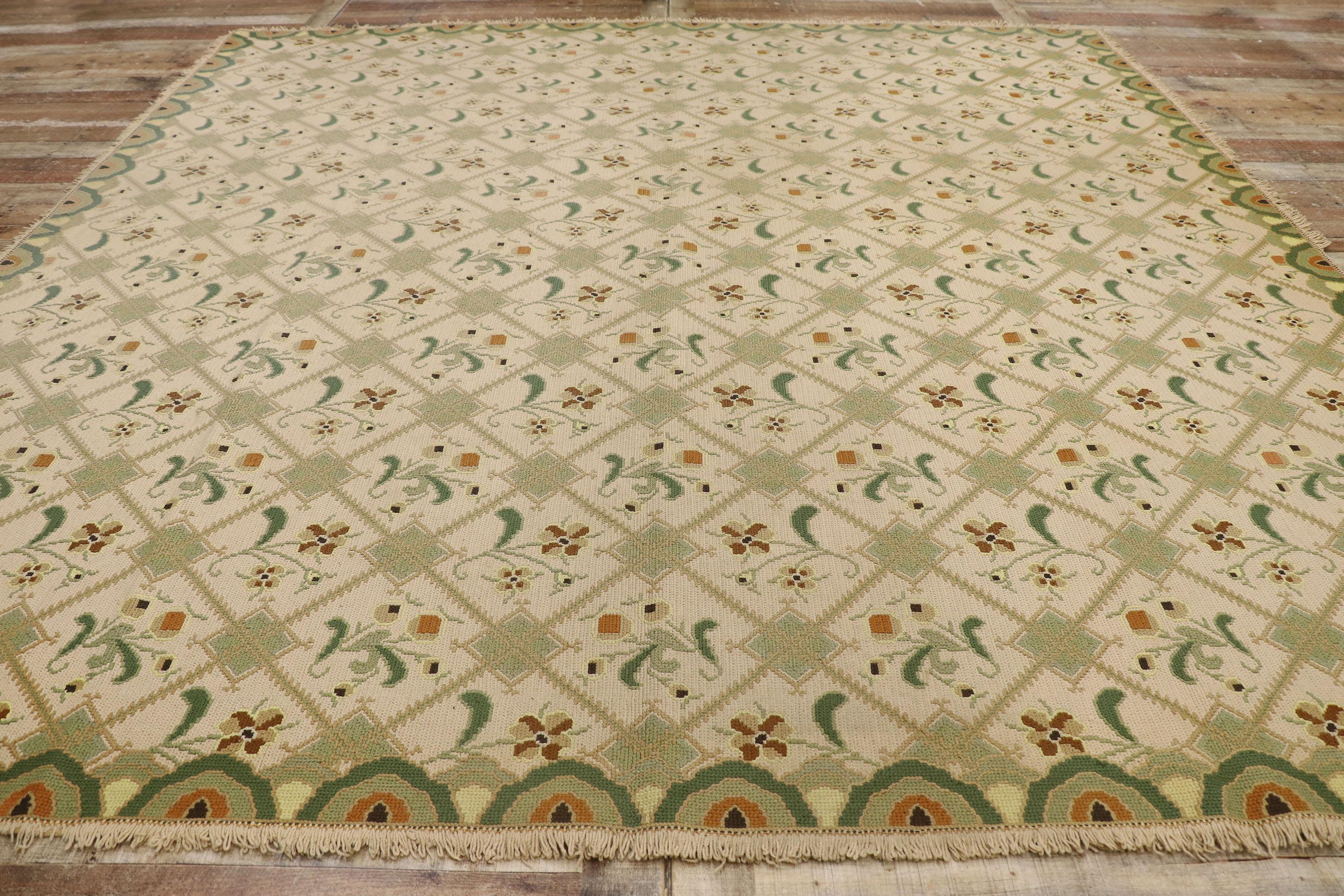 Antique Arraiolos Rug with Palampore Style, Portuguese Needlework Rug ...