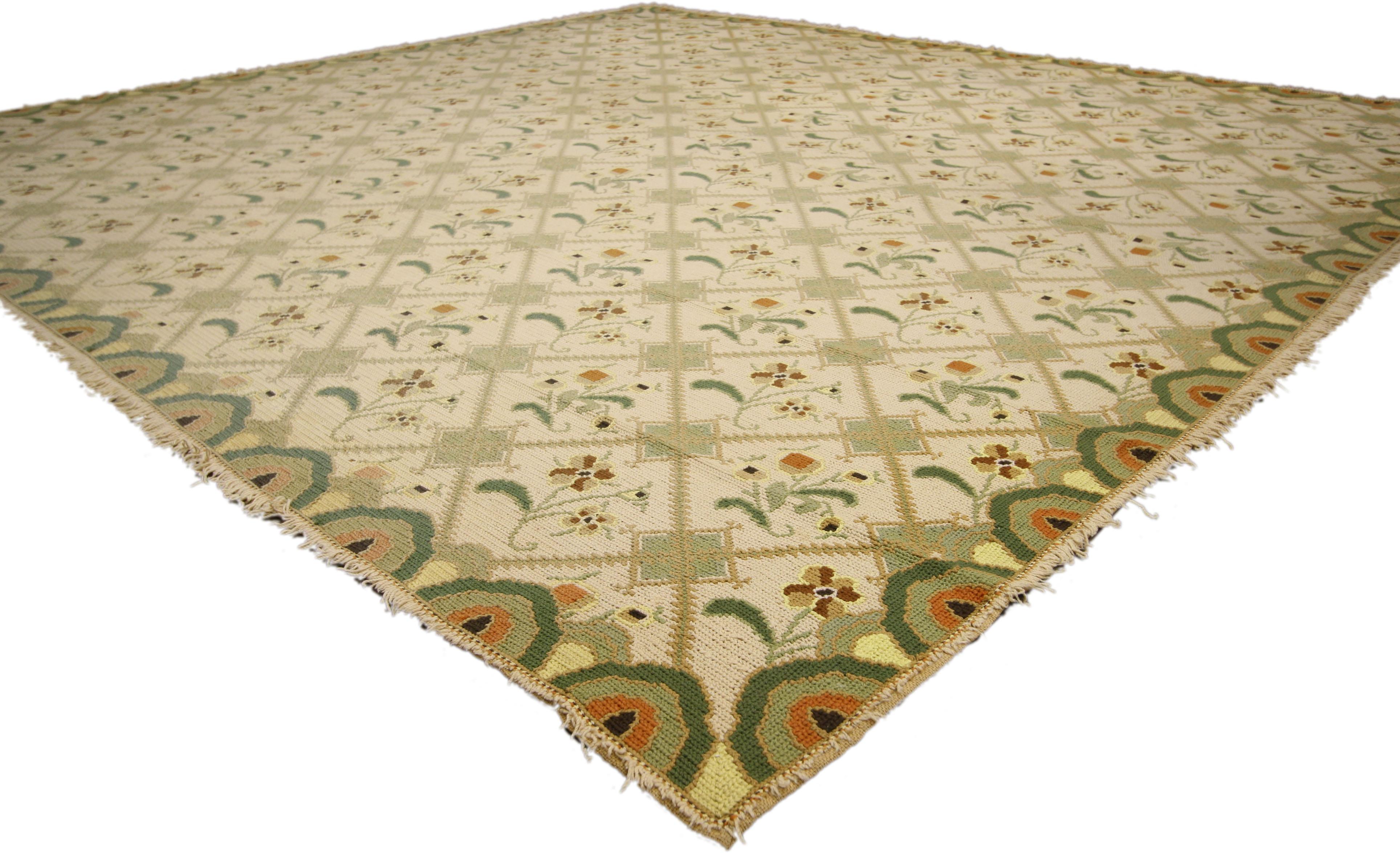 Antique Arraiolos Rug with Palampore Style, Portuguese Needlework Rug ...
