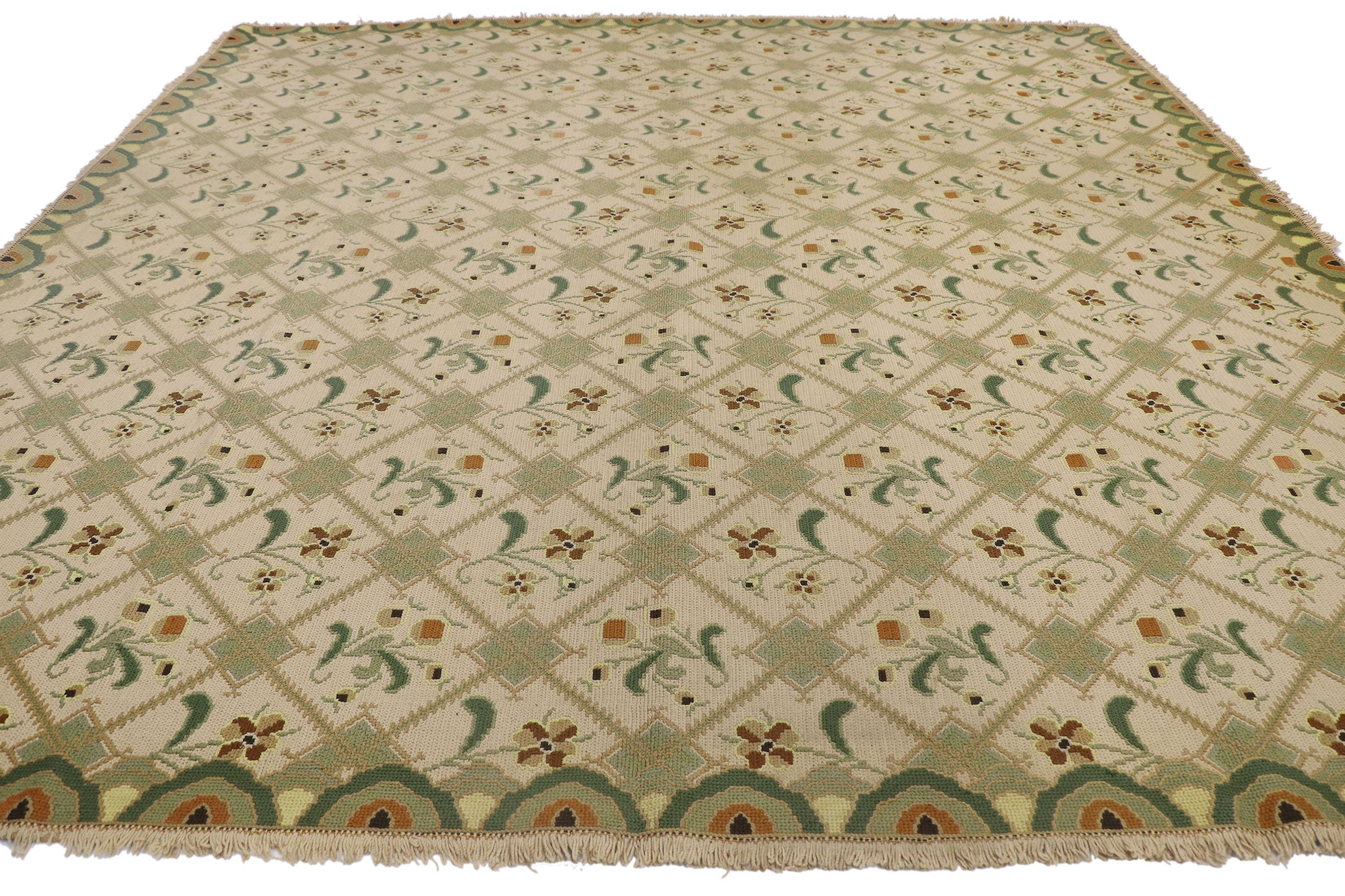 Antique Arraiolos Rug with Palampore Style, Portuguese Needlework Rug ...